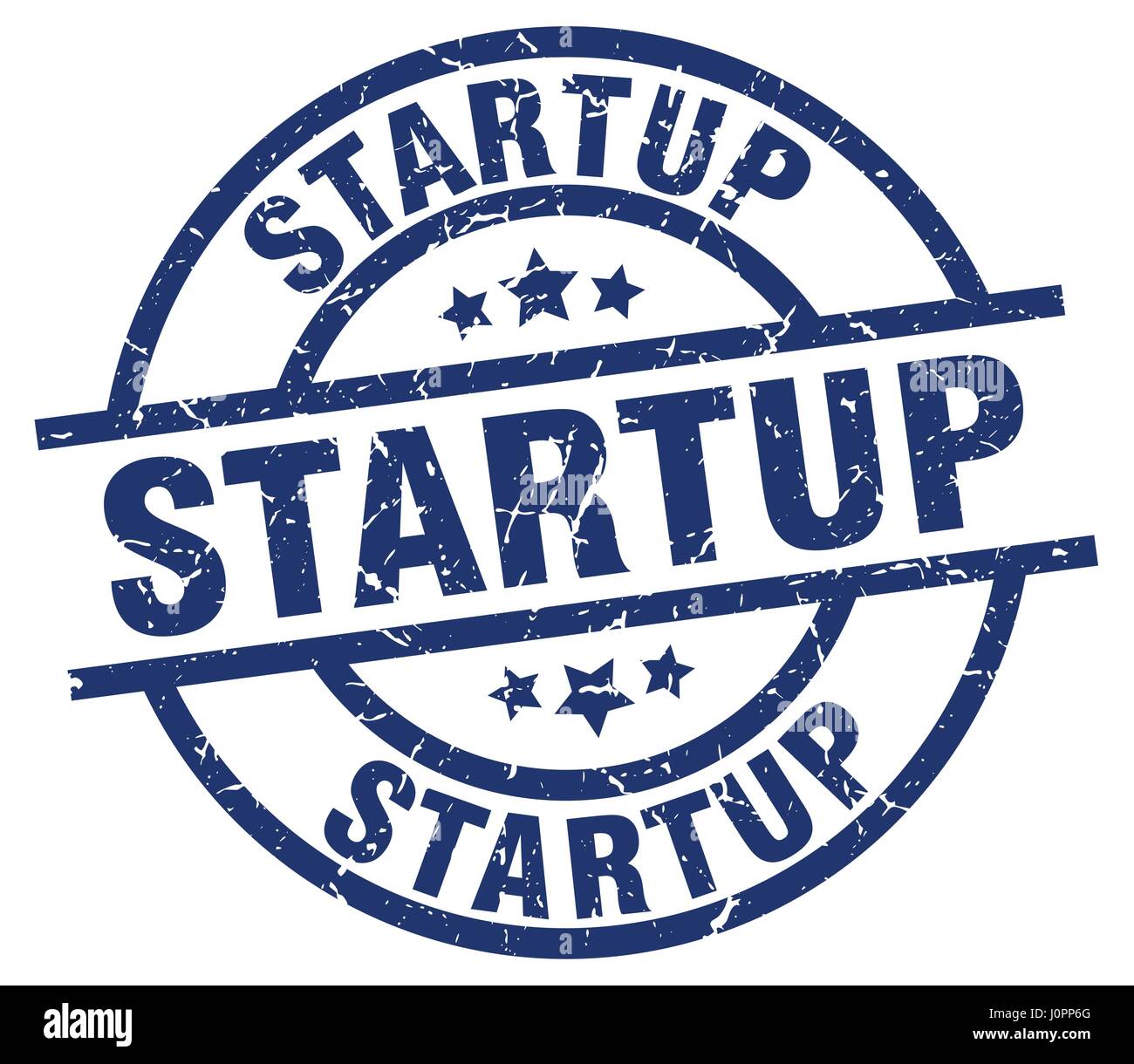startup blue round grunge stamp Stock Vector Image & Art - Alamy