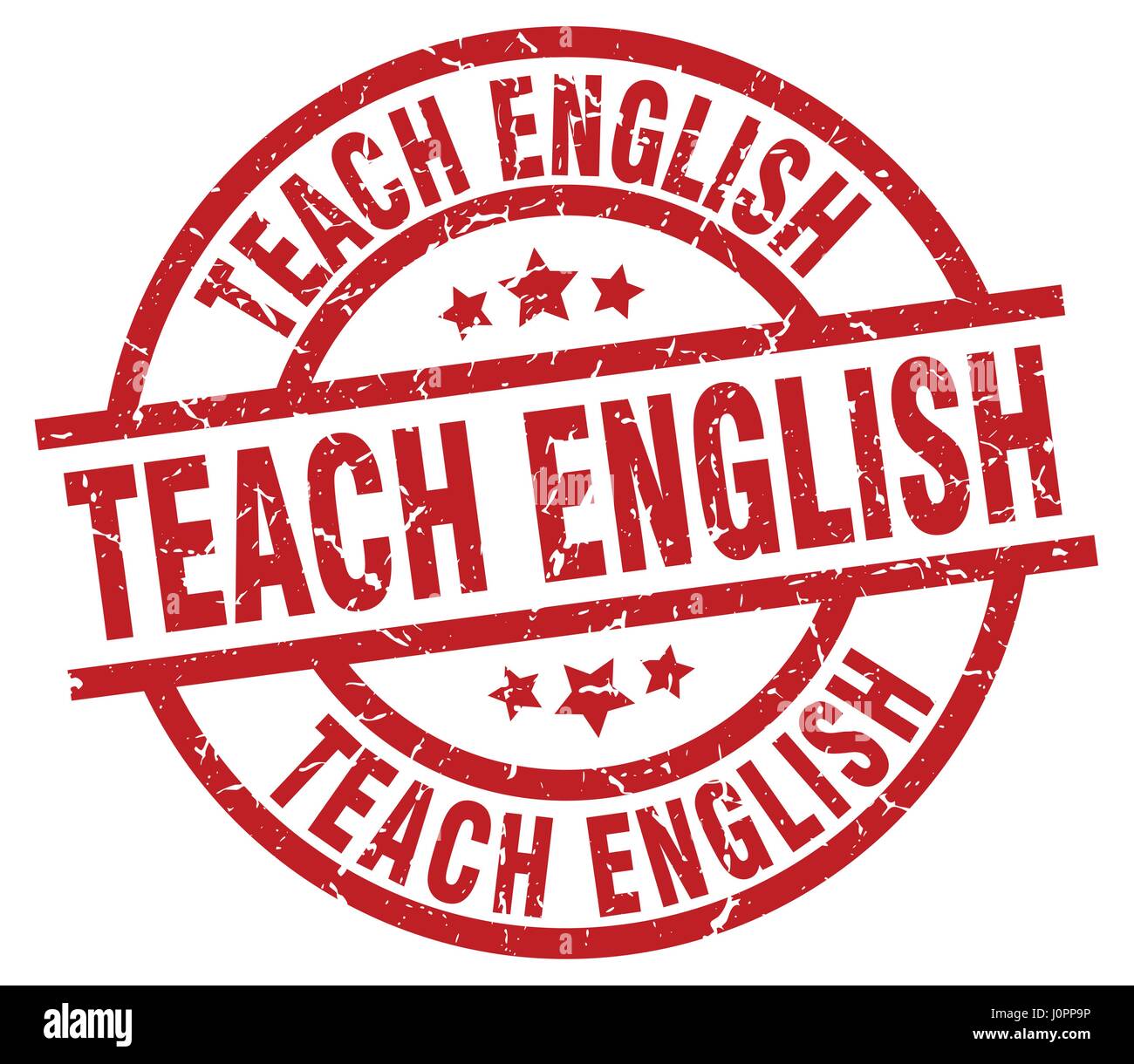 teach english round red grunge stamp Stock Vector Image & Art - Alamy