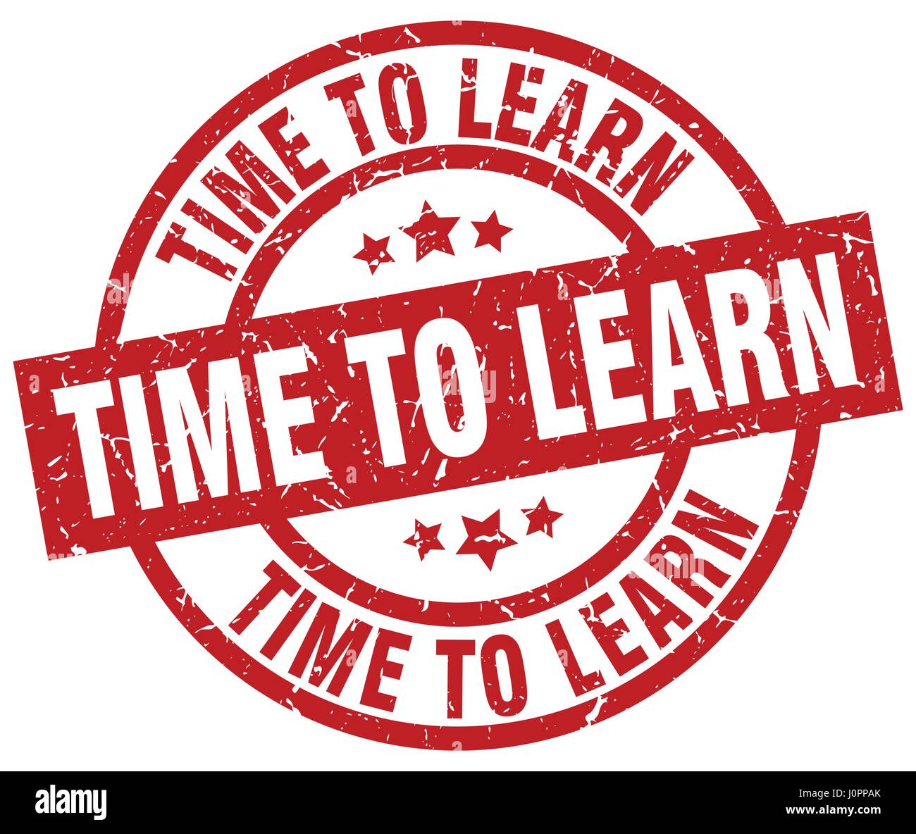 time to learn round red grunge stamp Stock Vector Image & Art - Alamy