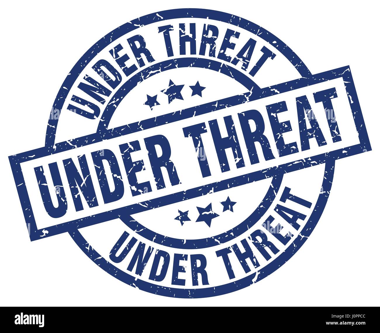 under threat blue round grunge stamp Stock Vector Image & Art - Alamy