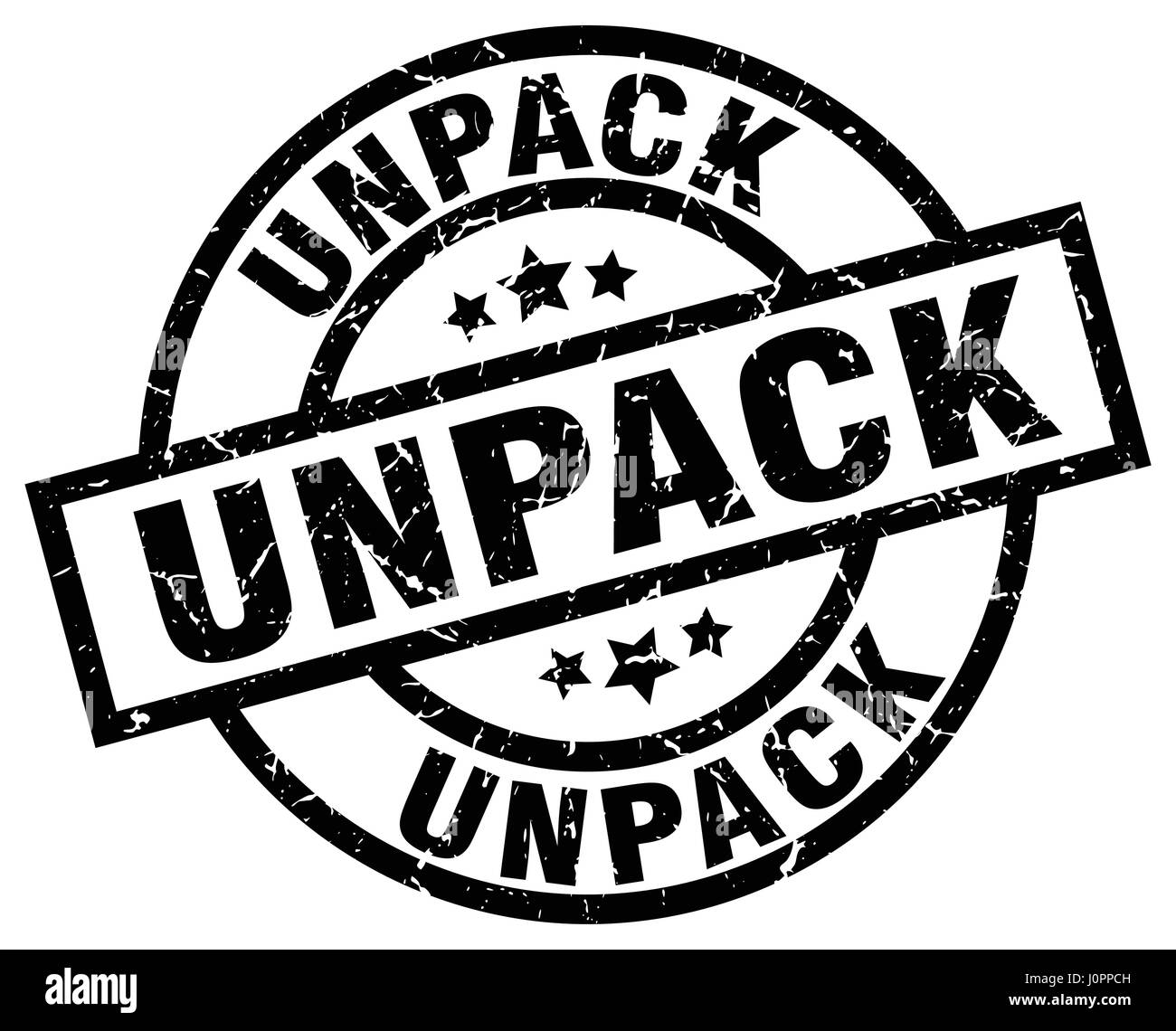 unpack round grunge black stamp Stock Vector Image & Art - Alamy