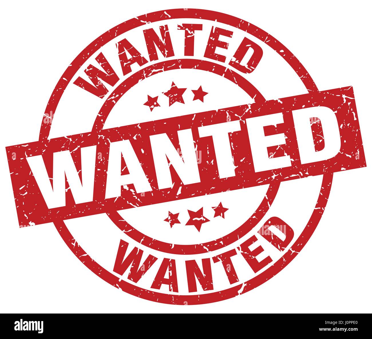 wanted round red grunge stamp Stock Vector Image & Art - Alamy