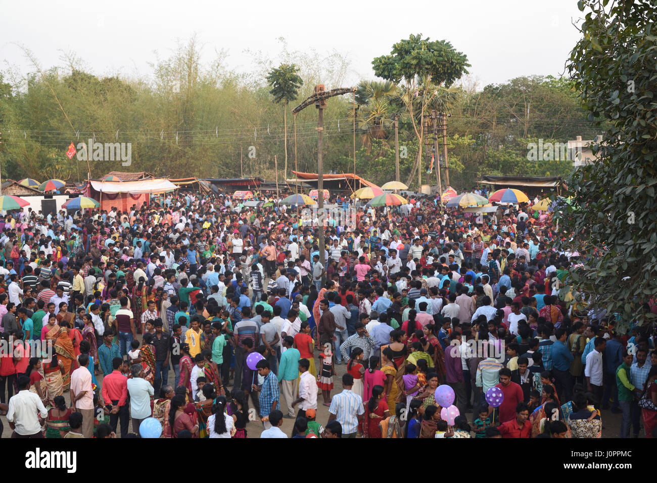 Crowd view of Charak Puja Stock Photo - Alamy