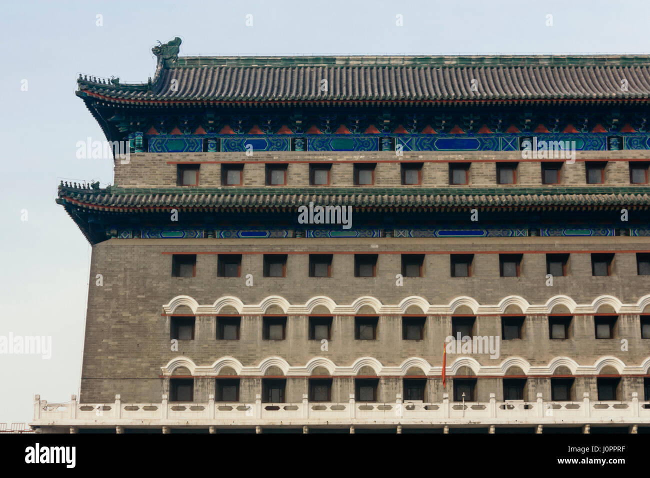 horizontal shot of Zhengyangmen Gate (Qianmen) located at the south of ...