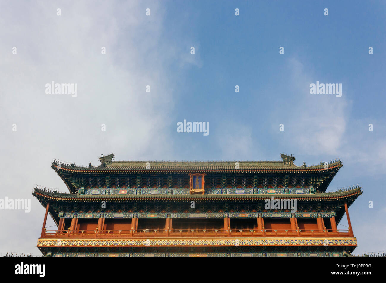 horizontal shot of Zhengyangmen Gate (Qianmen) located at the south of ...