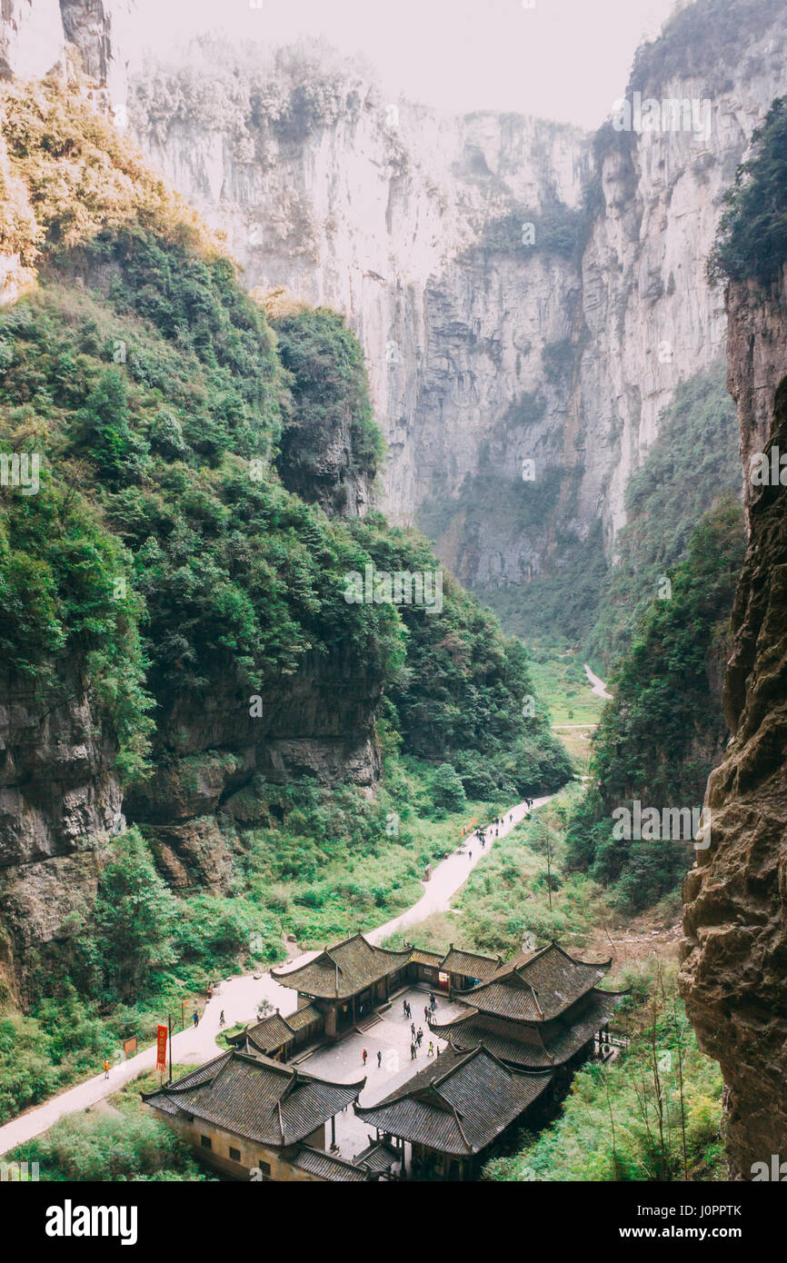 Chongqing China, Three Natural Bridges, Wulong ancient natural bridge ...