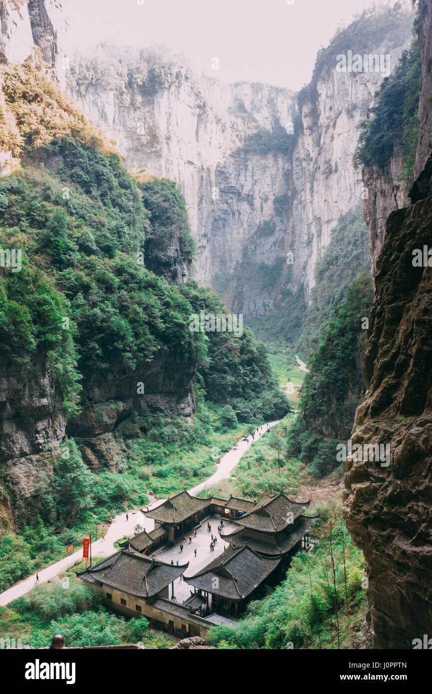Chongqing China, Three Natural Bridges, Wulong ancient natural bridge ...