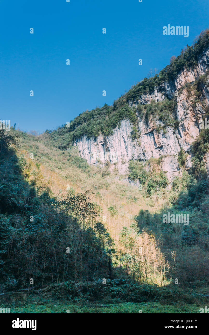 Chongqing China, Three Natural Bridges, Wulong ancient natural bridge ...