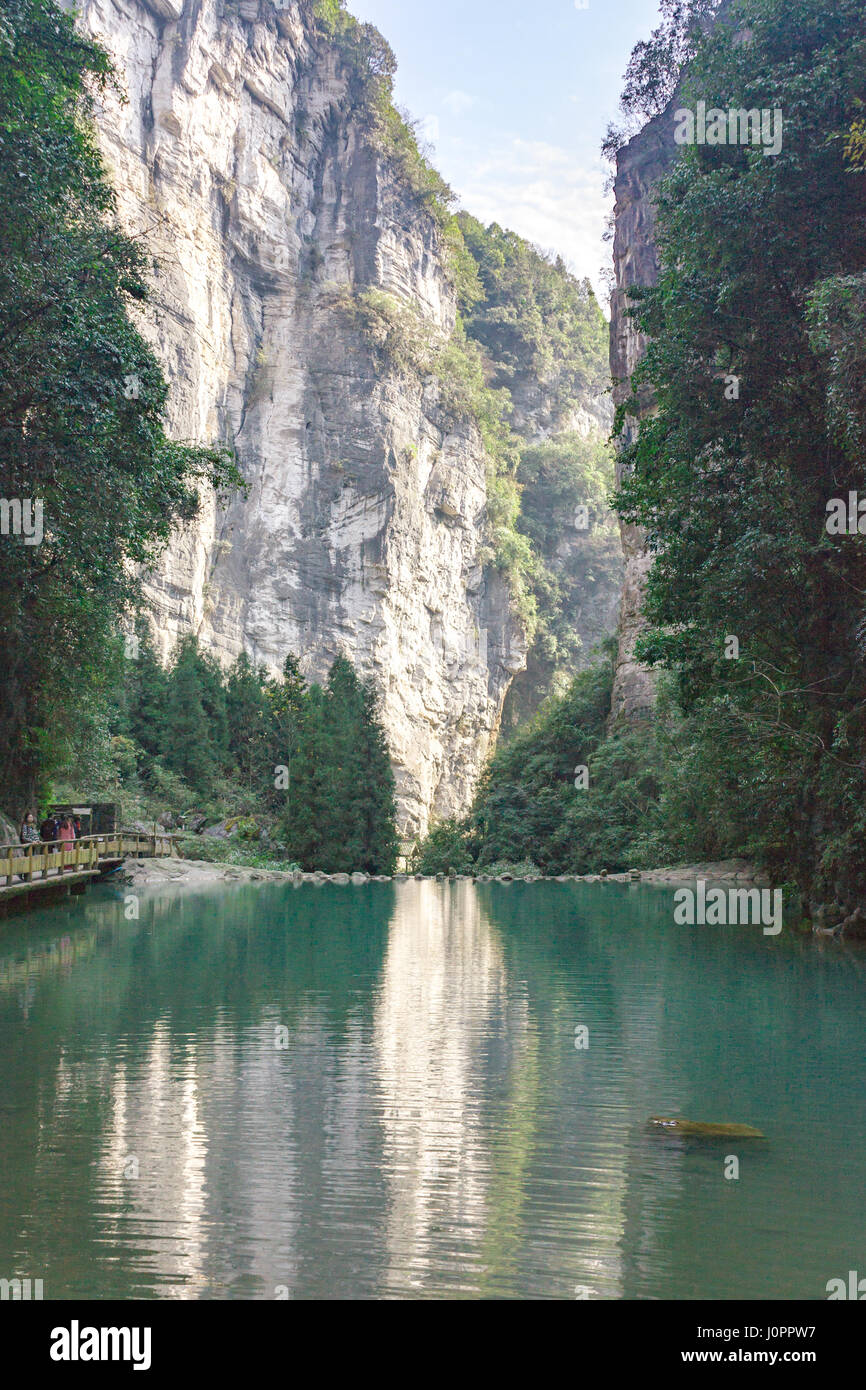 Chongqing China, Three Natural Bridges, Wulong ancient natural bridge ...