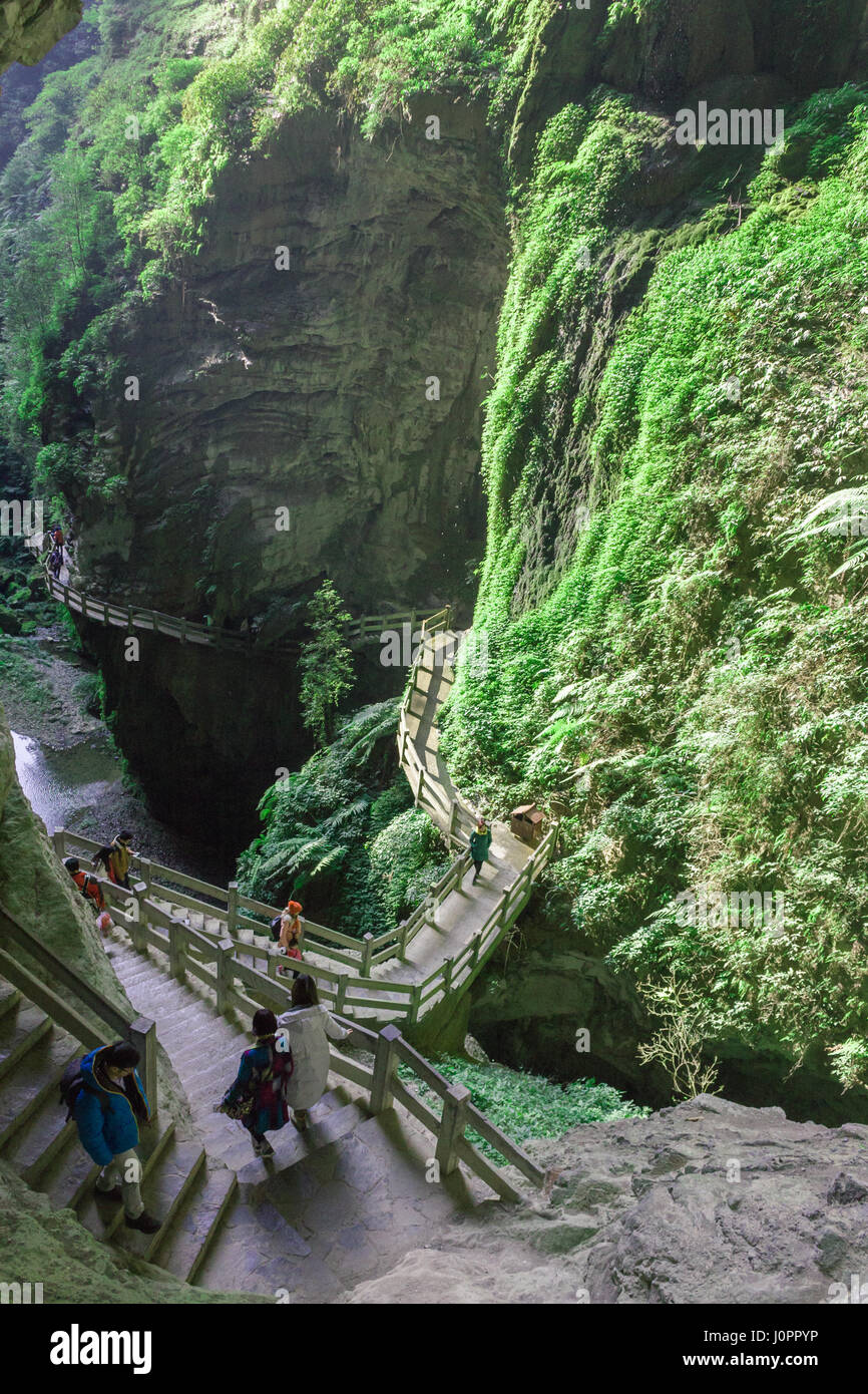 Chongqing China, Three Natural Bridges, Wulong ancient natural bridge ...