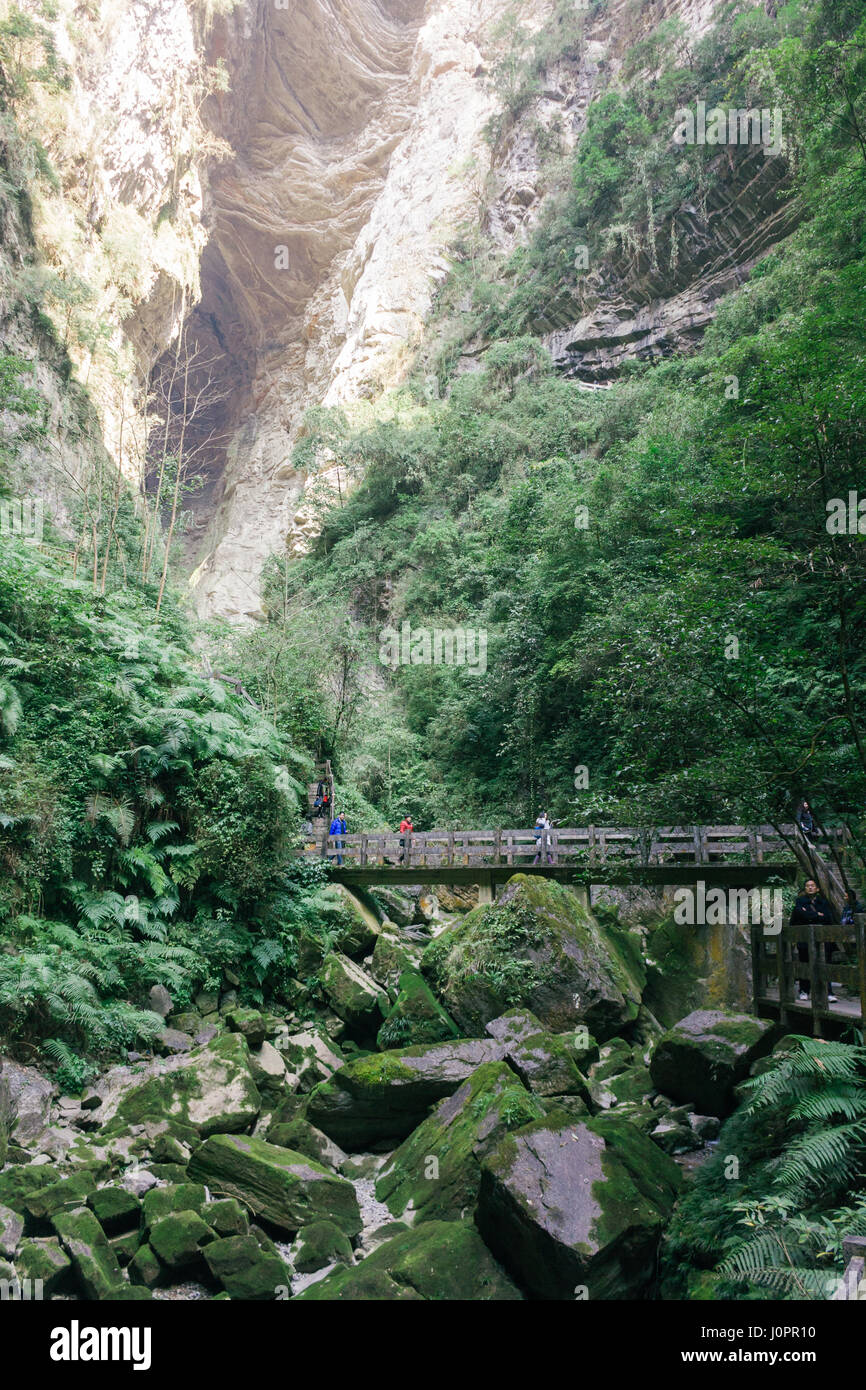 Chongqing China, Three Natural Bridges, Wulong ancient natural bridge ...