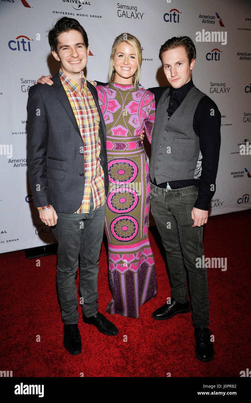 Singer Megan McCallister (C) attends the Universal Music Group 2015 ...