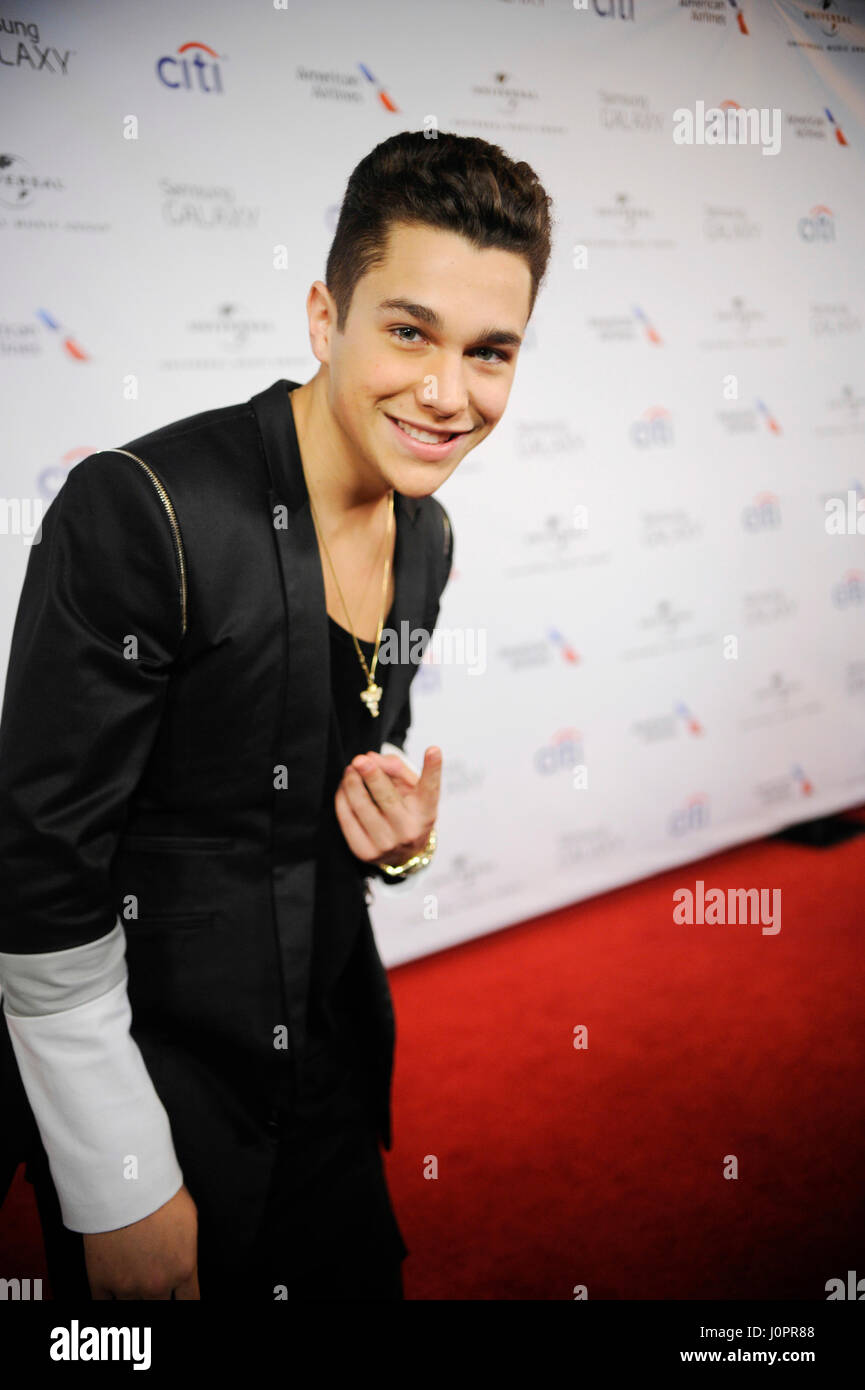 Singer Austin Mahone attends the Universal Music Group 2015 Post GRAMMY ...