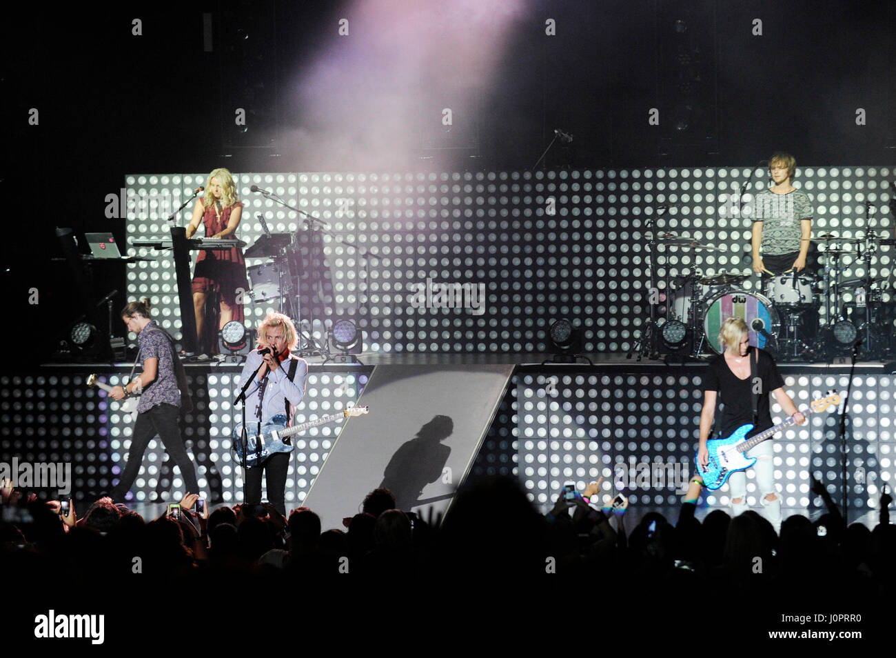 (L-R) Rocky Lynch, Rydel Lynch, Ross Lynch, Riker Lynch and Ellington ...