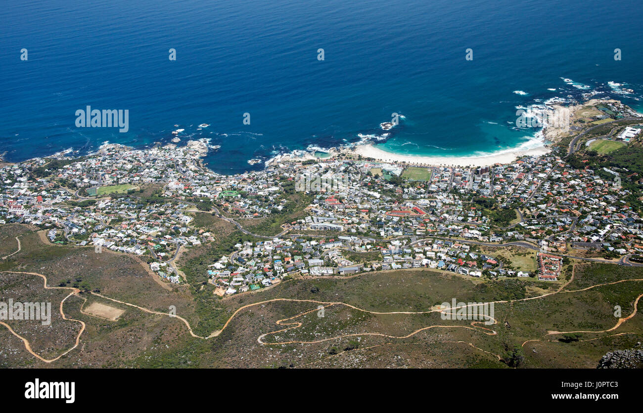 Aerial view Camps Bay from Table Mountain Cape Town South Africa Stock ...