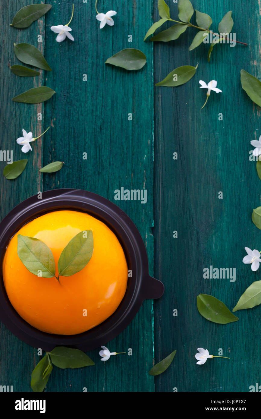 Orange cake with natural background Stock Photo - Alamy