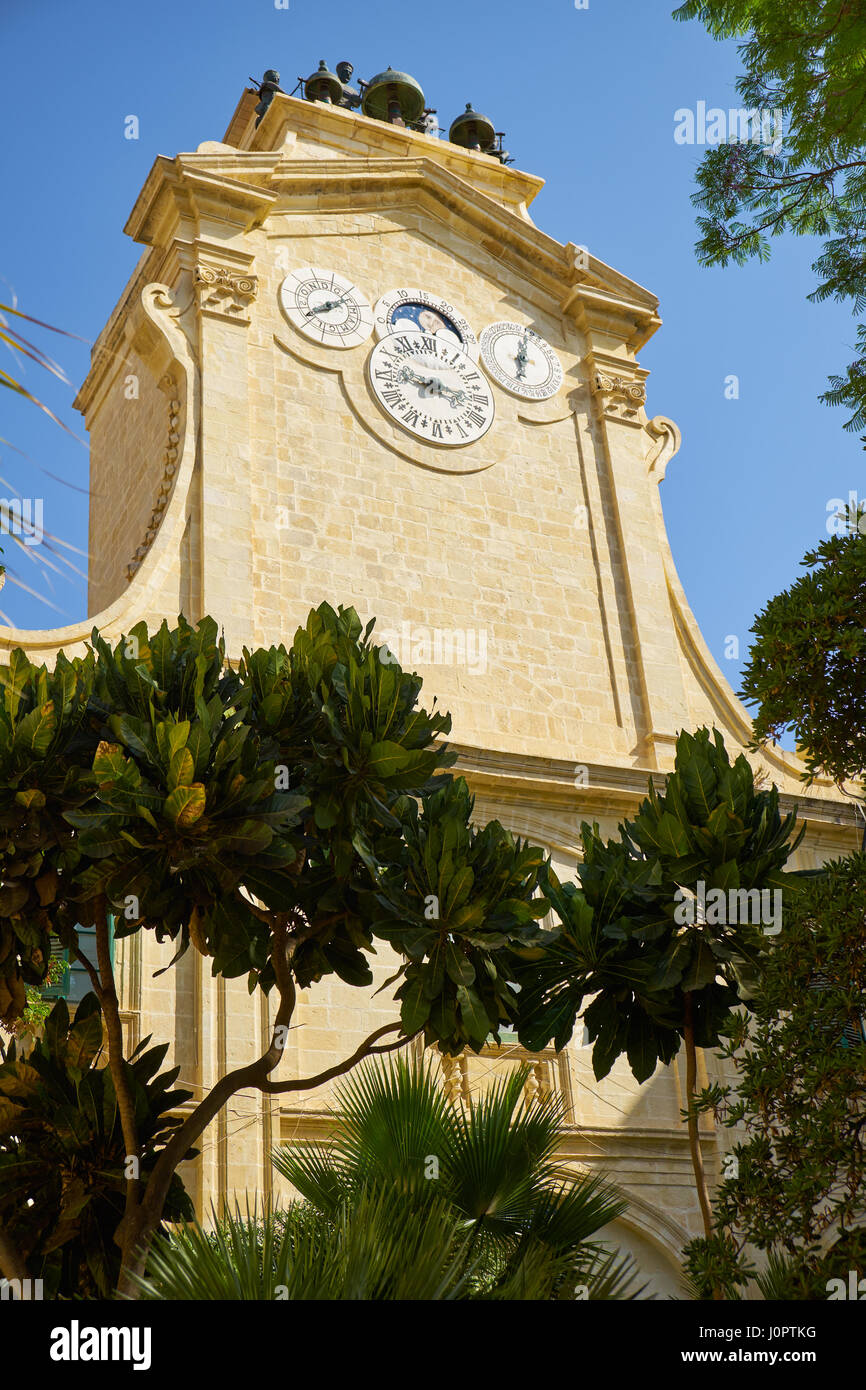 The view of Pinto’s turret clock which show the hour, the day, the ...