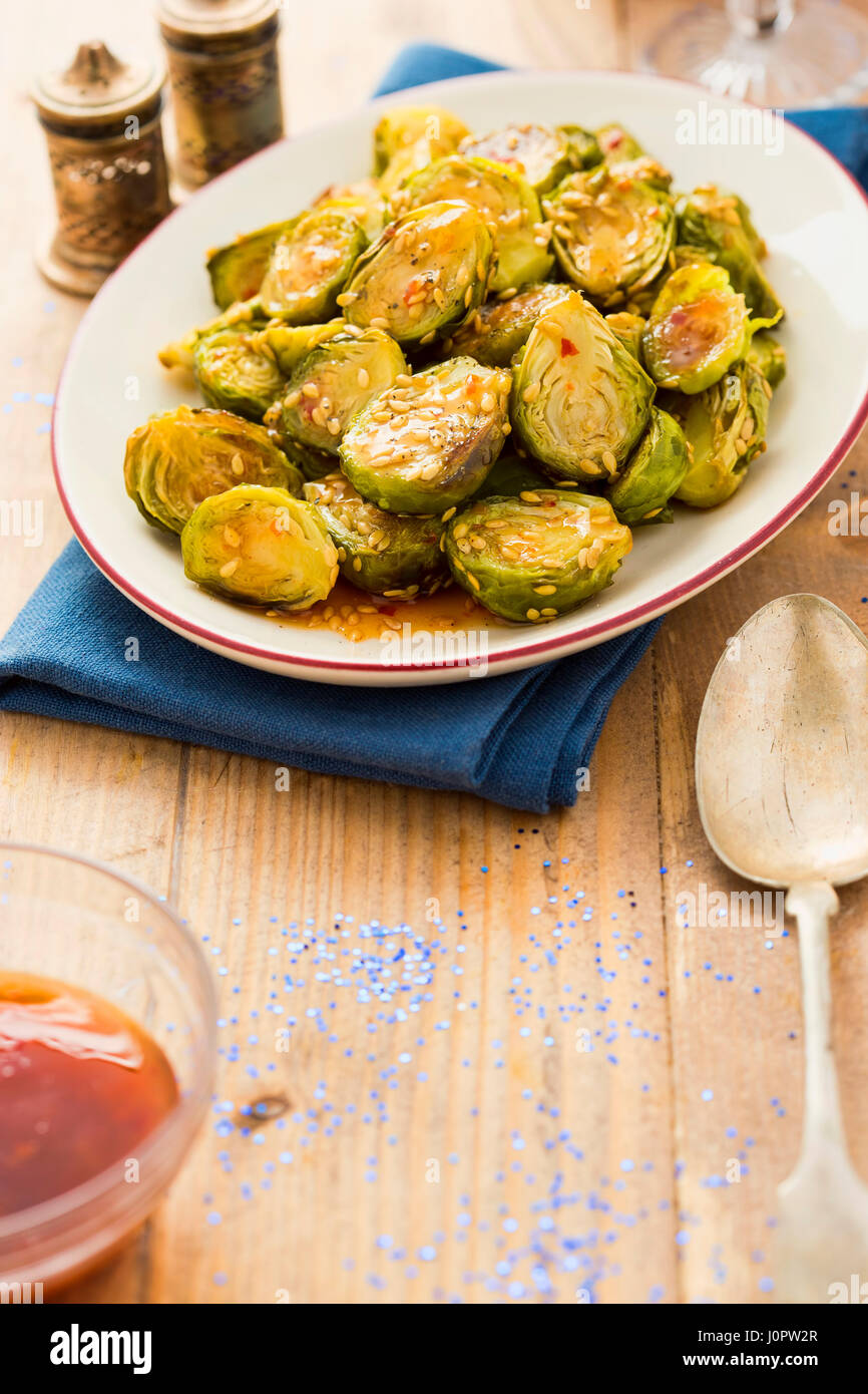 Sweet spicy brussels sprouts Stock Photo - Alamy