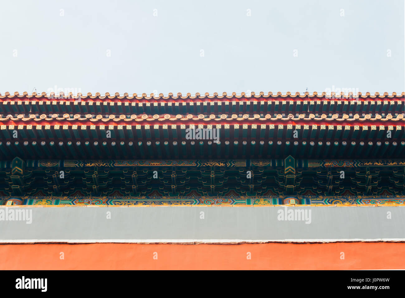 low angle of Palace red walls,The Forbidden City in Beijing China Stock ...