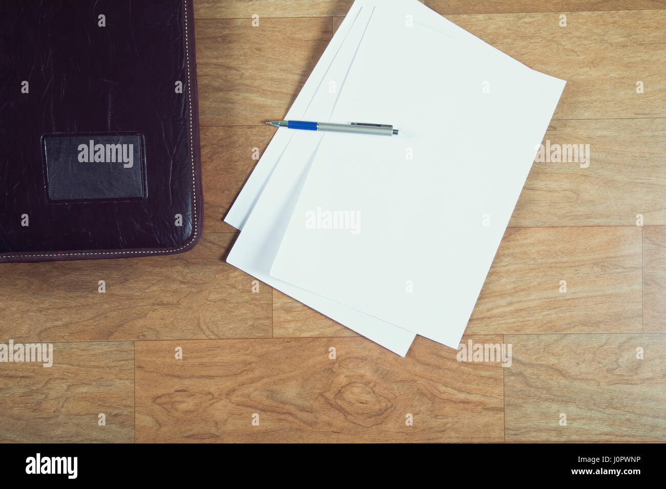 Office supplies on a table Stock Photo - Alamy