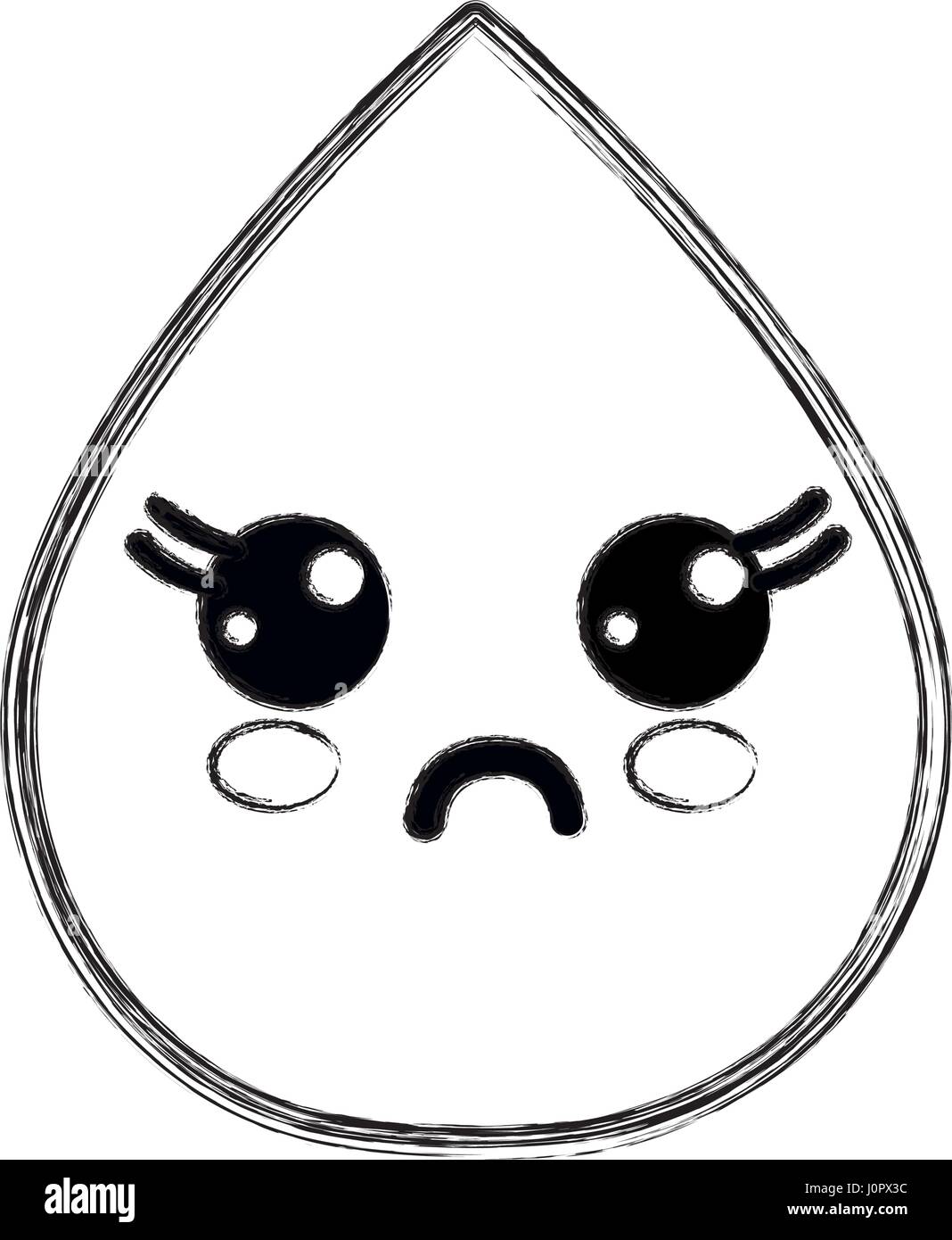 silhouette kawaii nice surprised drop water Stock Vector Image & Art ...