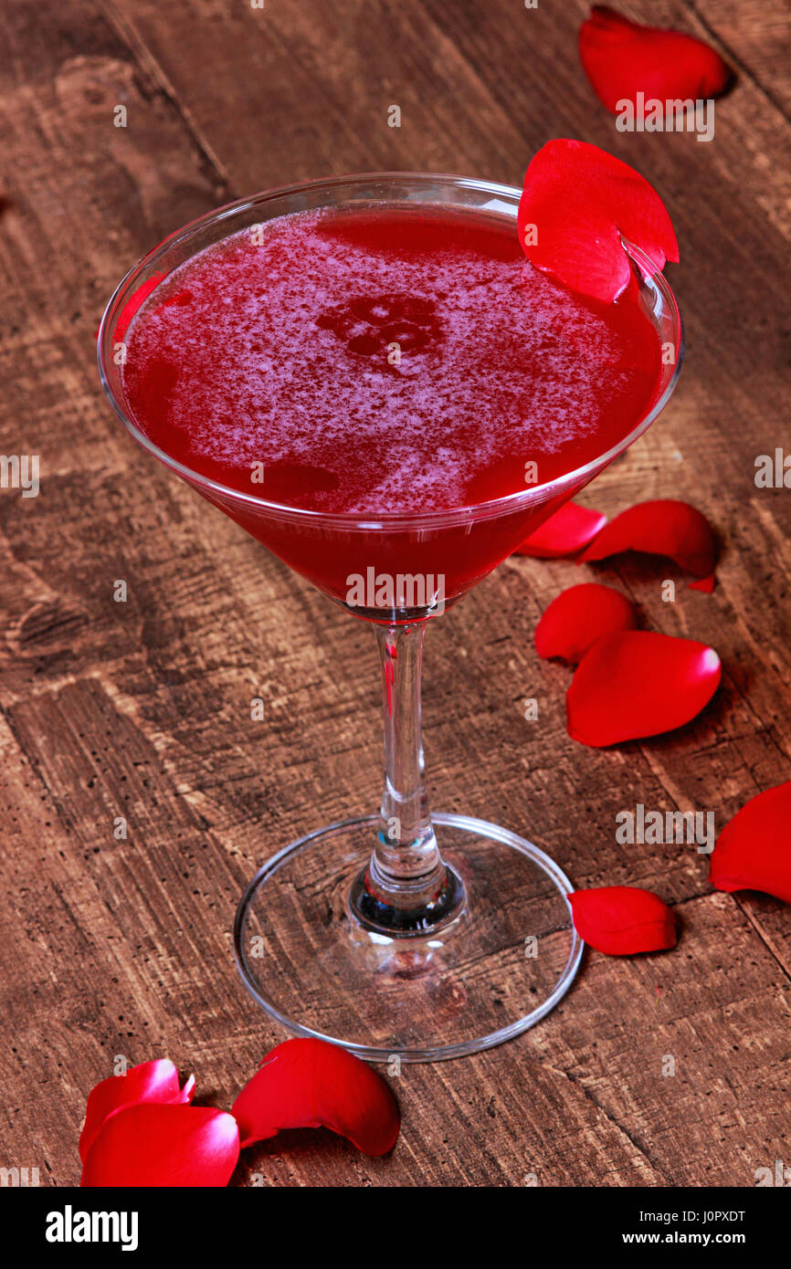 Rose petal cocktails Stock Photo - Alamy