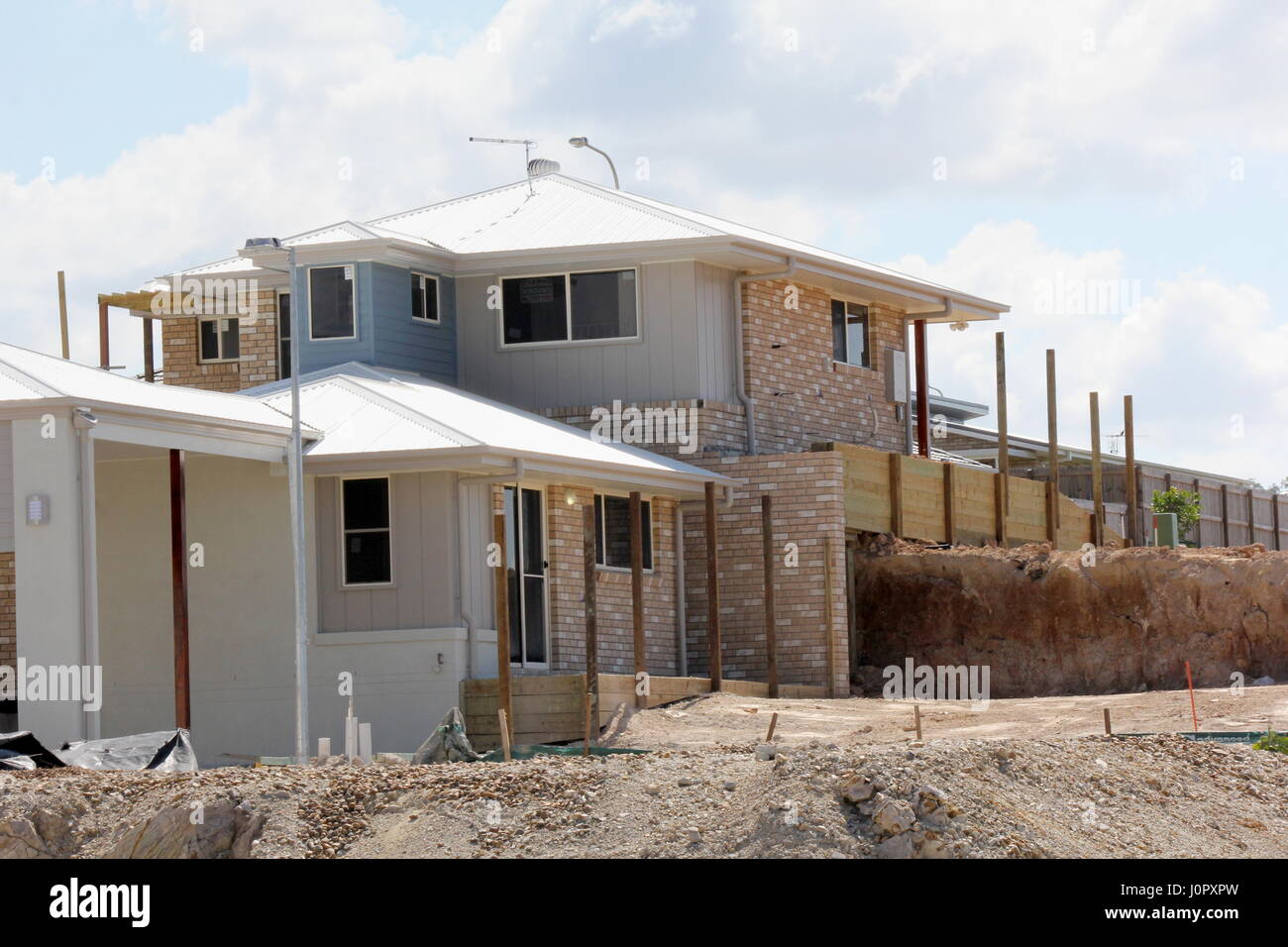 Brick wall in construction progress hi-res stock photography and images ...