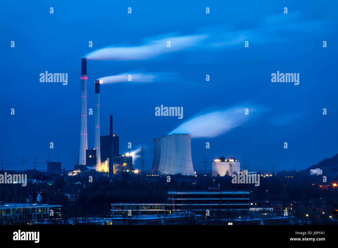 View over the district of Gelsenkrichen-Buer, on the Scholven stockpile ...