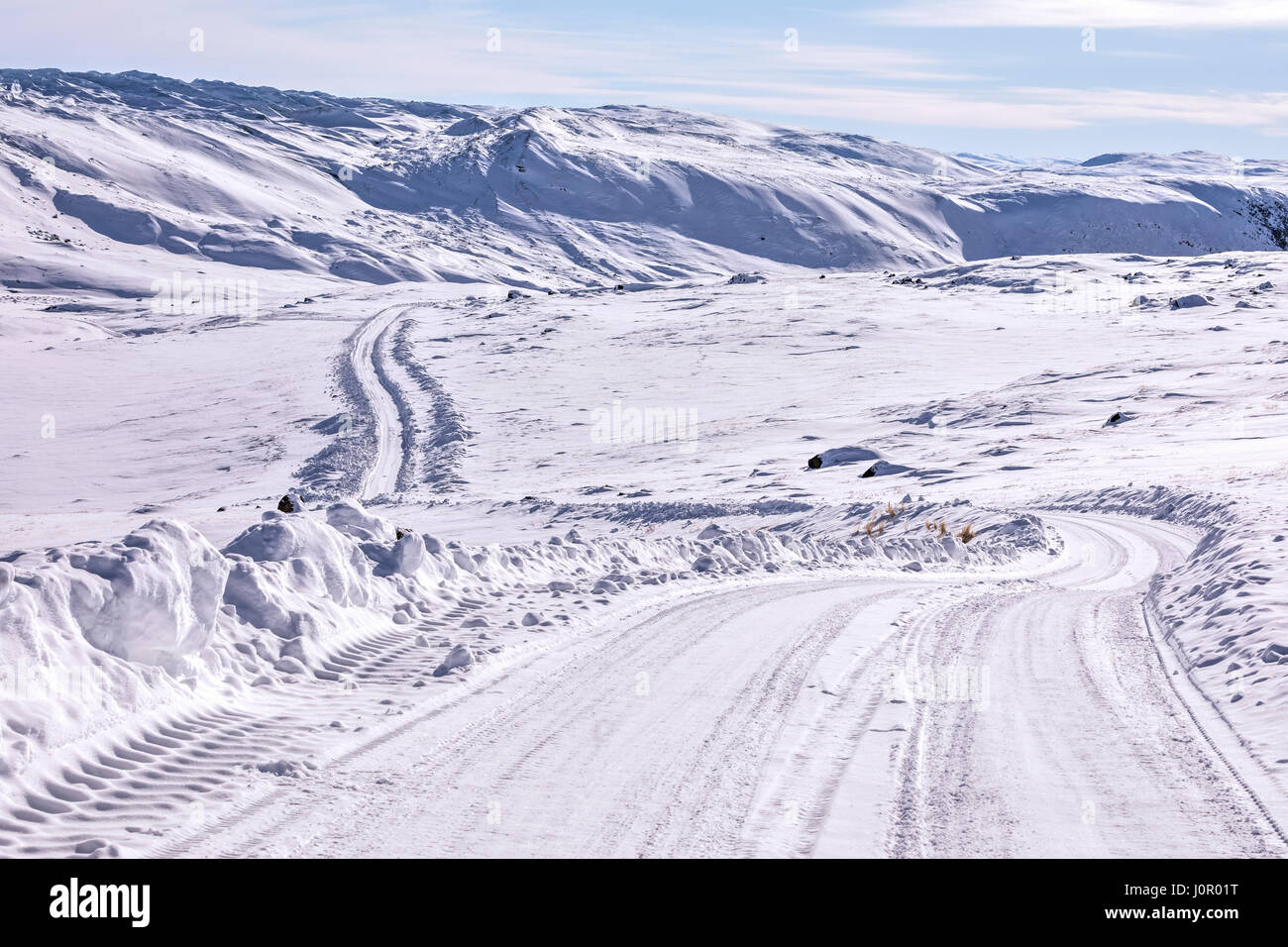 longest road in Greenland near Kangerlussuaq, Artic Circle, Greenland ...
