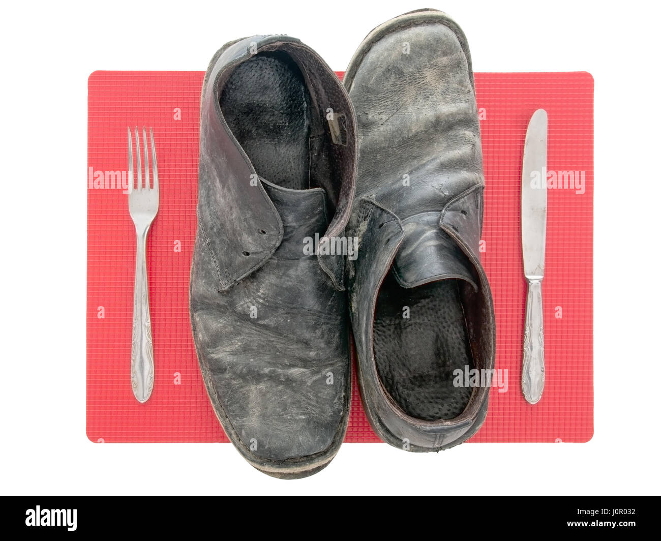 Tough as old boots. comment on meat, usually. Unbranded worn old ...