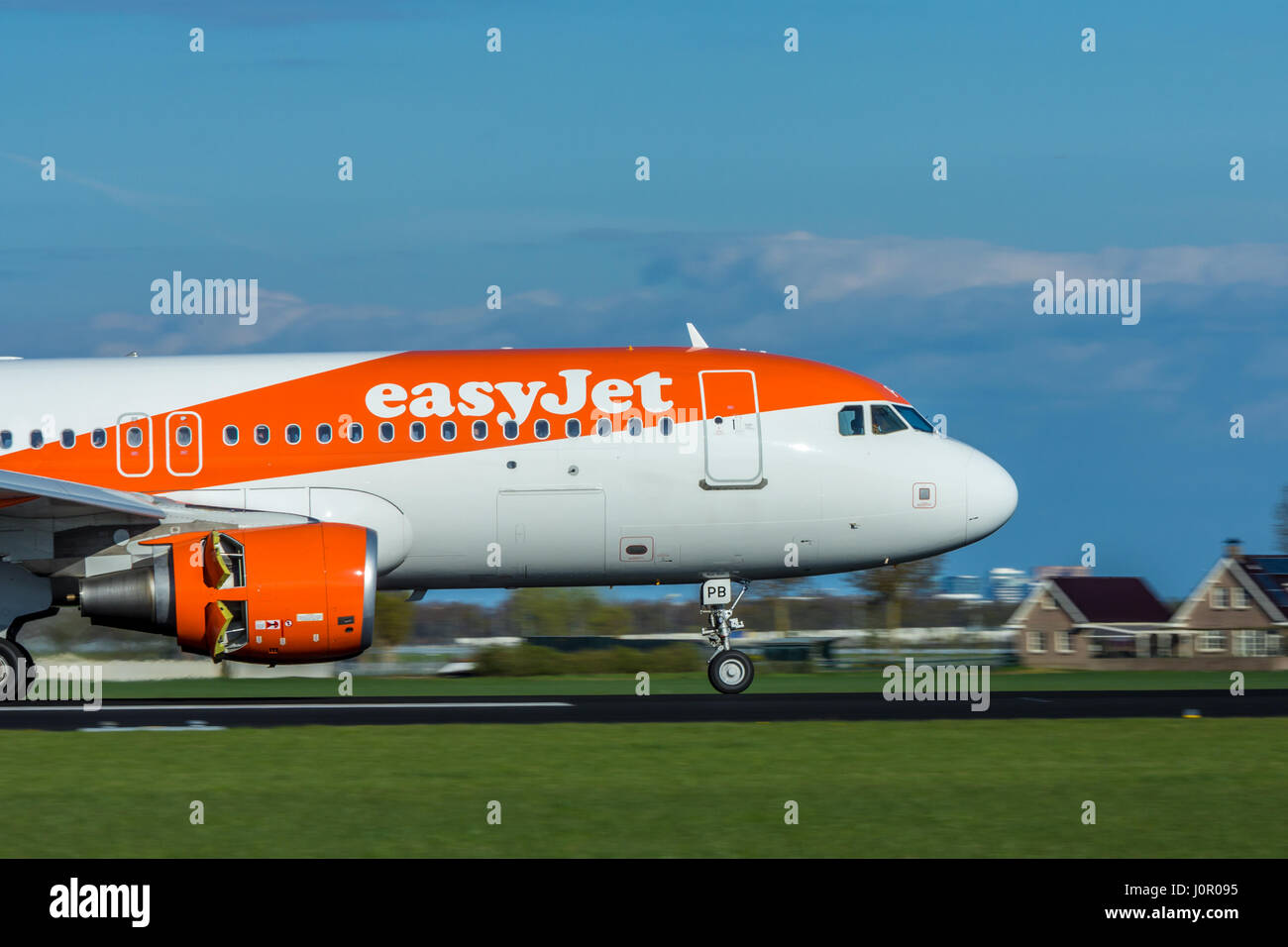 Amsterdam Schiphol Airport, the Netherlands - April 14, 2017: Easyjet ...