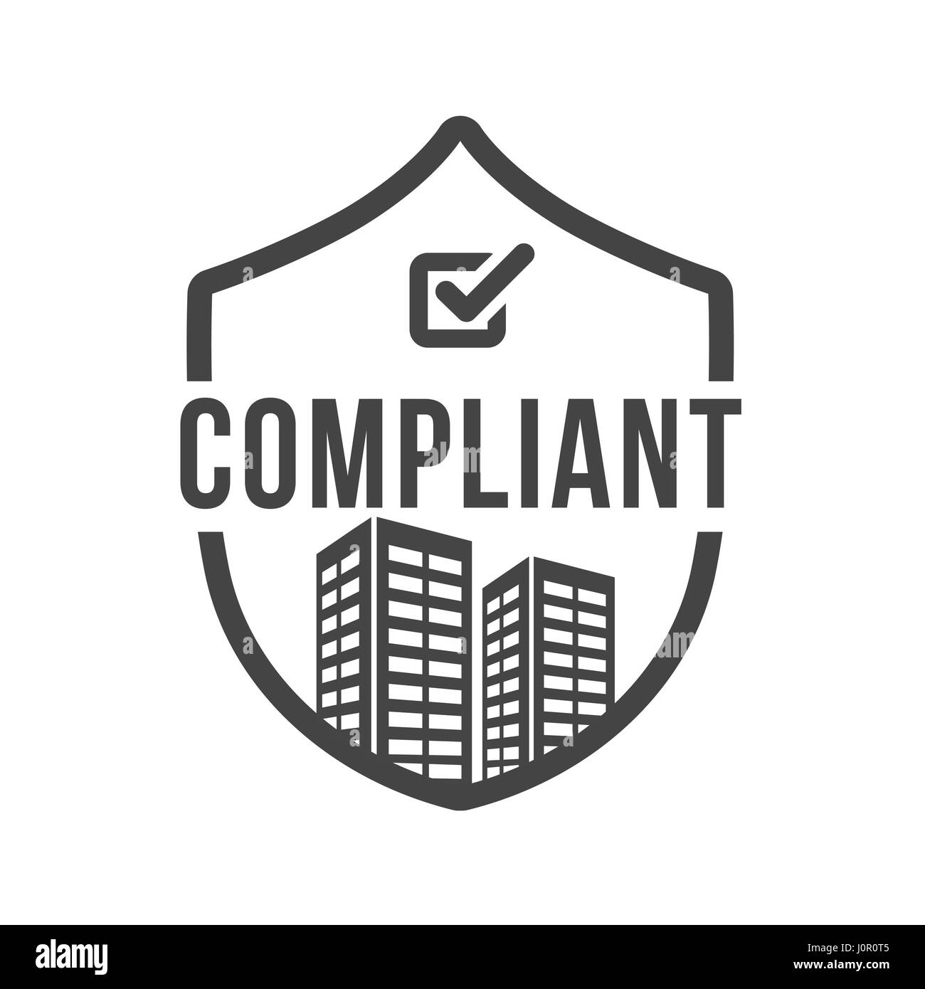 In Compliance Graphic with checkmarks and building icon set Stock ...