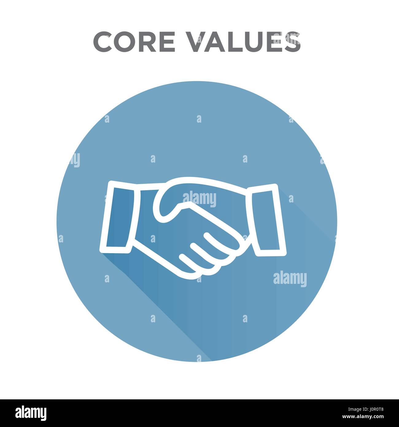 Core Values Icon with Handshake or Shaking Hands Stock Vector Image ...