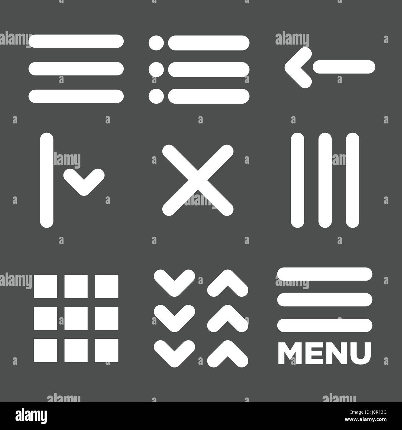 Flat Menu Icon Illustration for Website Navigation Stock Vector Image ...