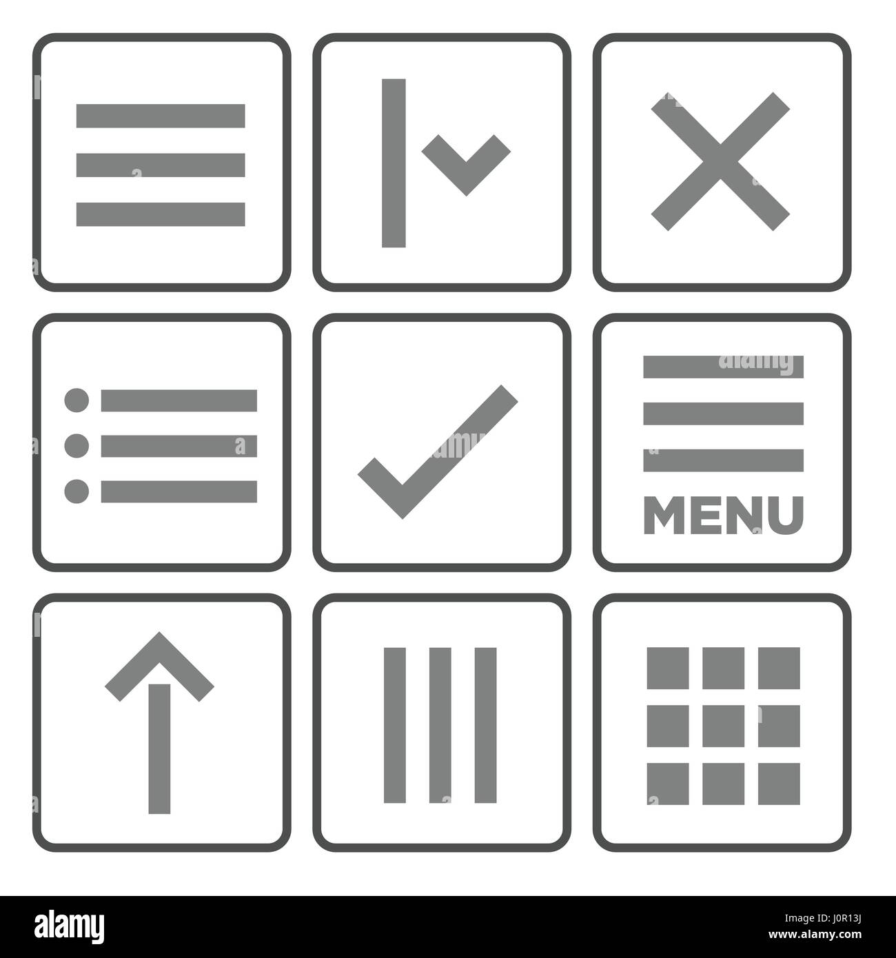 Flat Menu Icon Illustration for Website Navigation Stock Vector Image ...