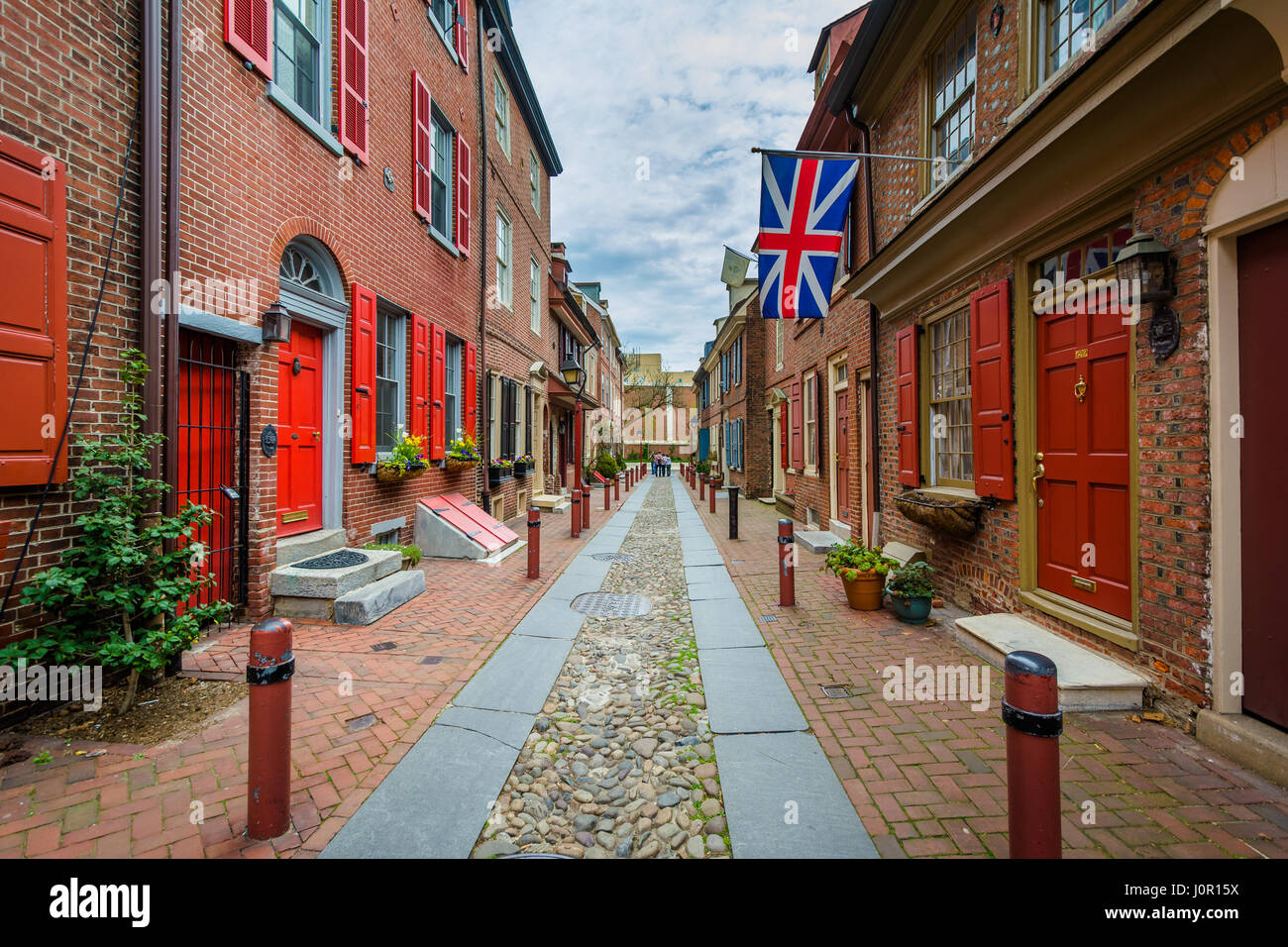 Elfreth's Alley, in Old City, Philadelphia, Pennsylvania Stock Photo ...