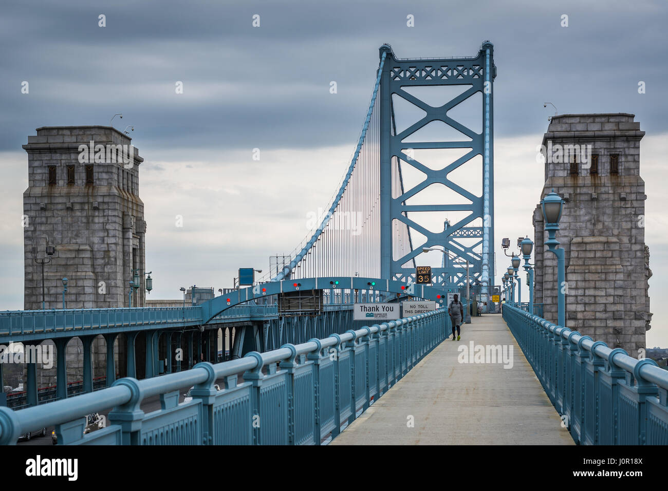 The Benjamin Franklin Bridge Walkway in Philadelphia, Pennsylvania ...