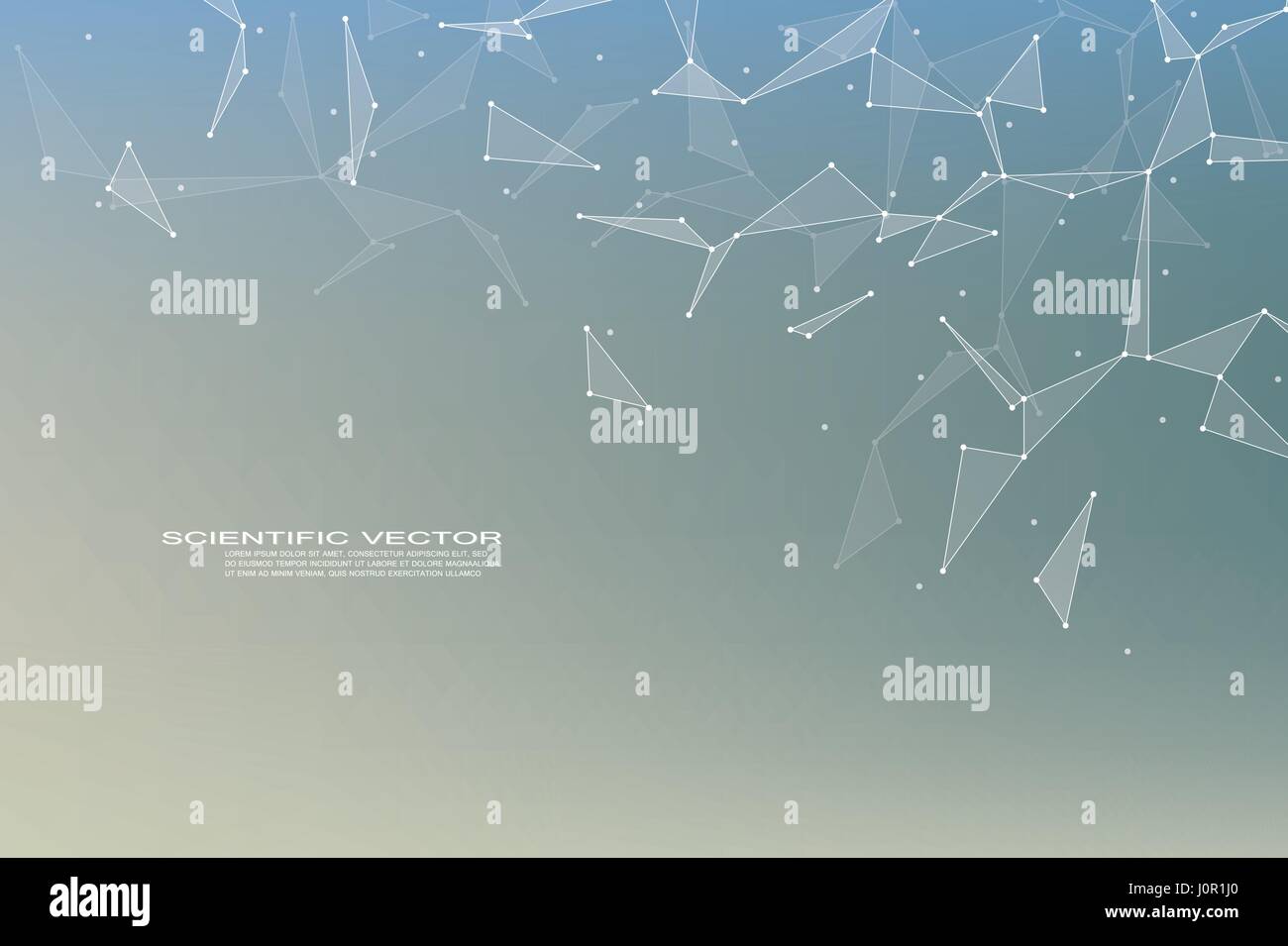 Structure of molecular particles and atom, polygonal abstract ...