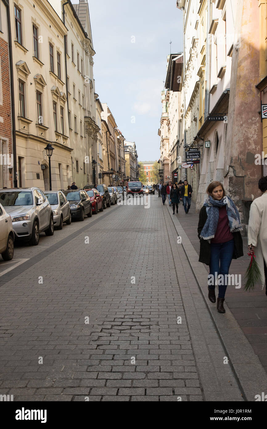 Typical narrow side street in Krakow Old Town, Poland Stock Photo - Alamy