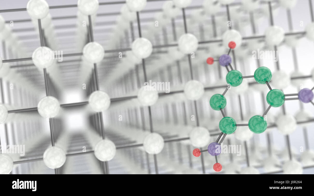 Benzol chemical molecules micro background. 3D illustration Stock Photo ...