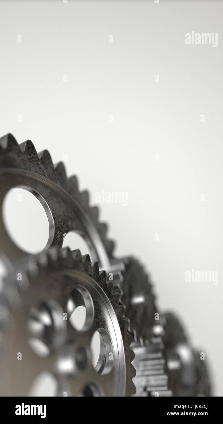 Machine metal gear mechanism background. 3D illustration Stock Photo ...