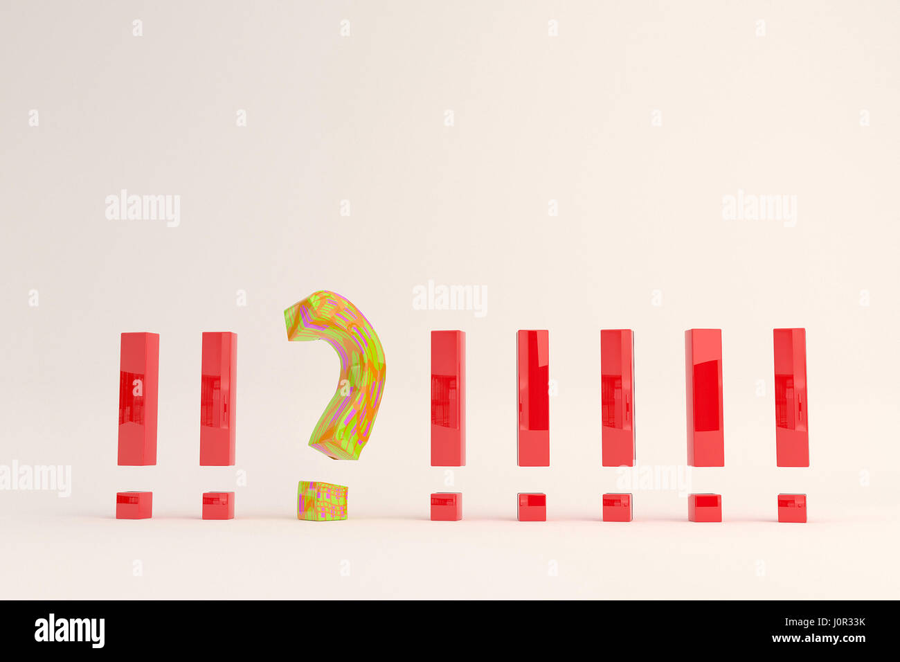 Exclamation point and question mark. 3D illustration Stock Photo - Alamy