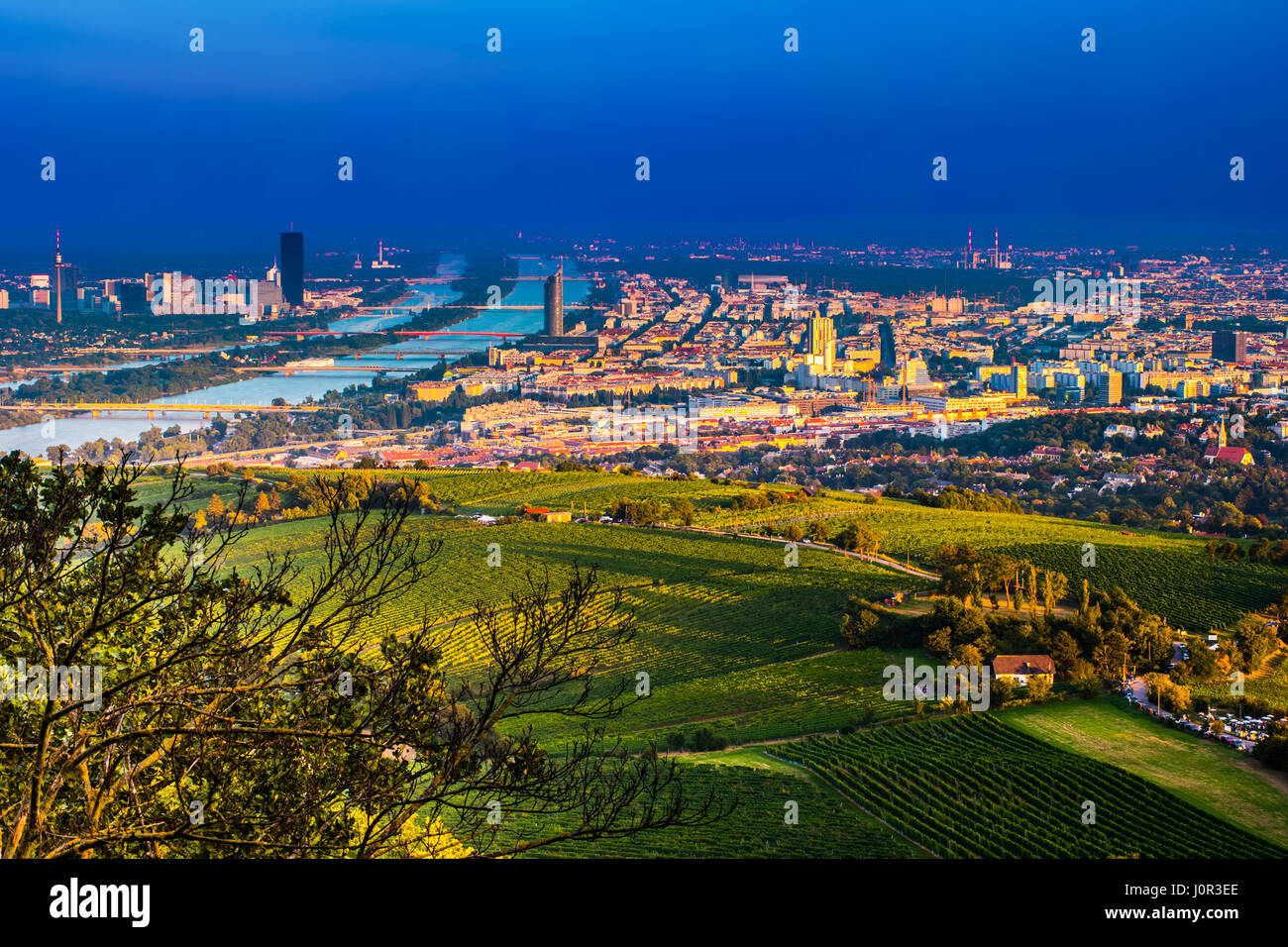 Vienna skyline and Danube River. Vienna, Austria Stock Photo - Alamy Vienna skyline and Danube River. Vienna, Austria Stock Photo - Alamy