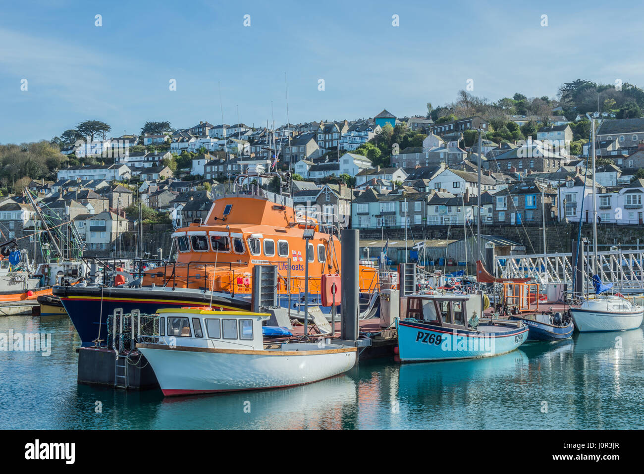 Newlyn Harbour and Marina on the coast of Cornwall Stock Photo - Alamy