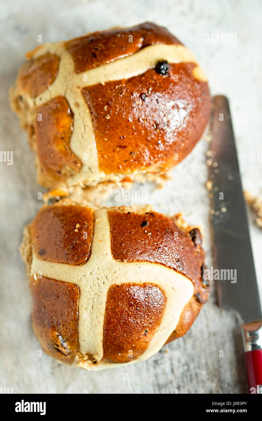 Two hot cross buns Stock Photo - Alamy