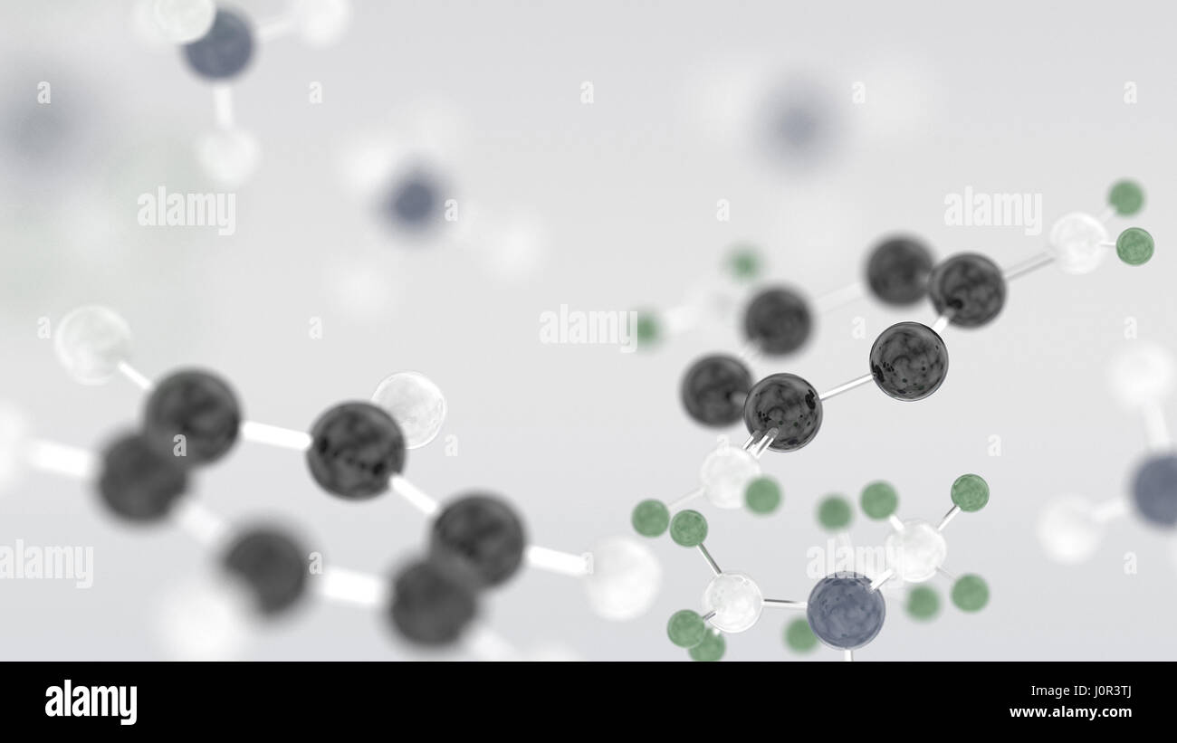 Benzol chemical molecules micro background. 3D illustration Stock Photo ...