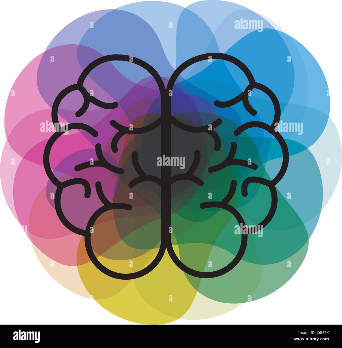 watercolor mental health brain art icon Stock Vector Image & Art - Alamy