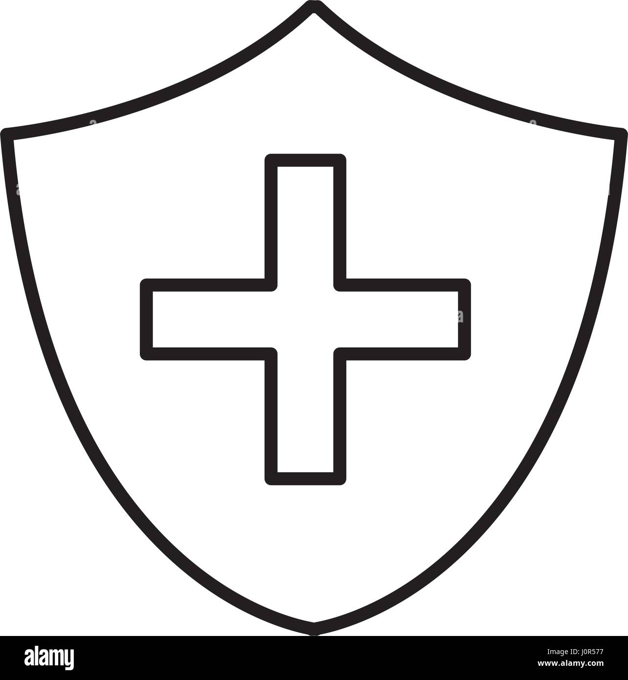 seal cross emergency security line icon Stock Vector Image & Art - Alamy