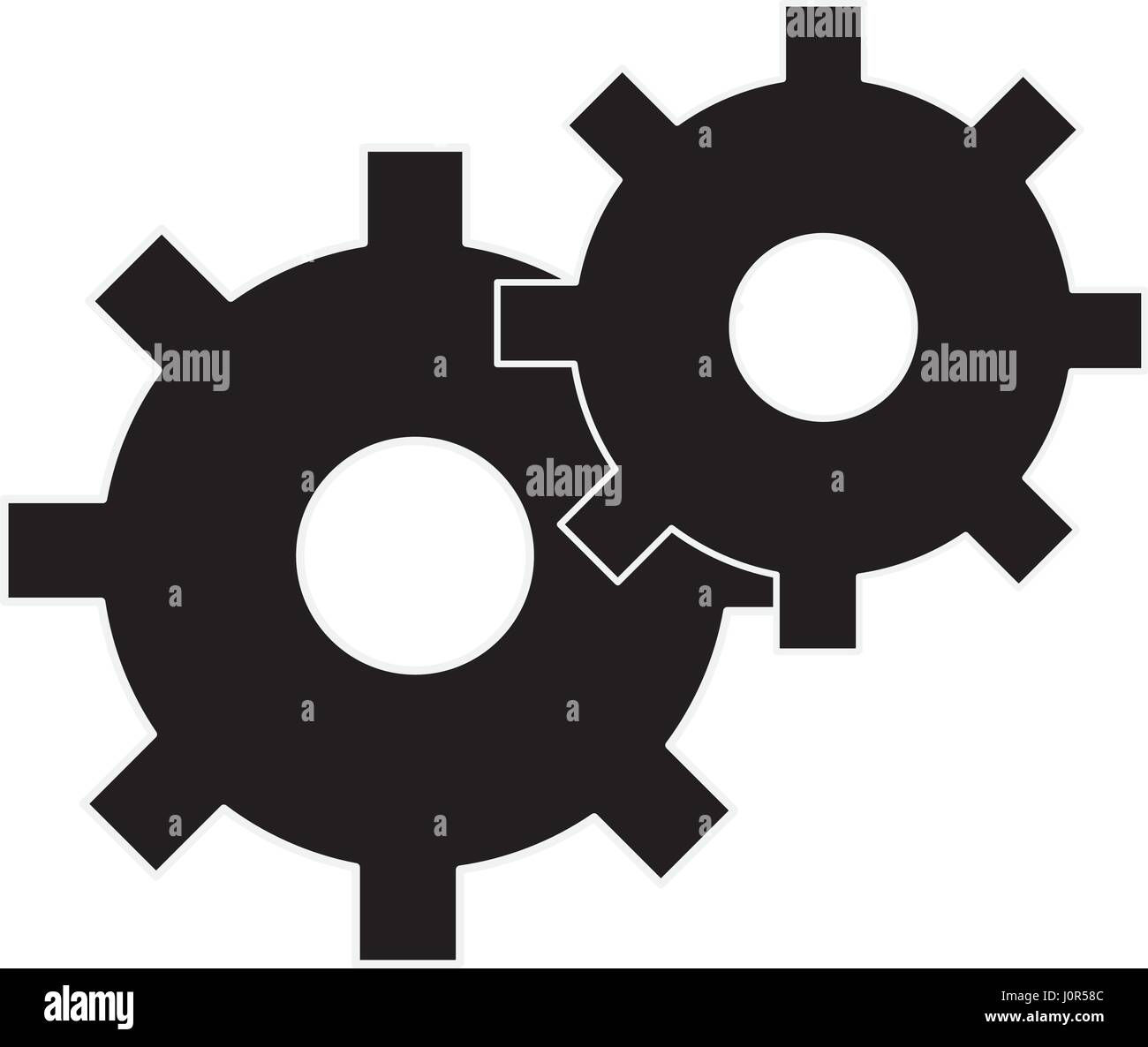 silhouette gears symbol process industry Stock Vector Image & Art - Alamy