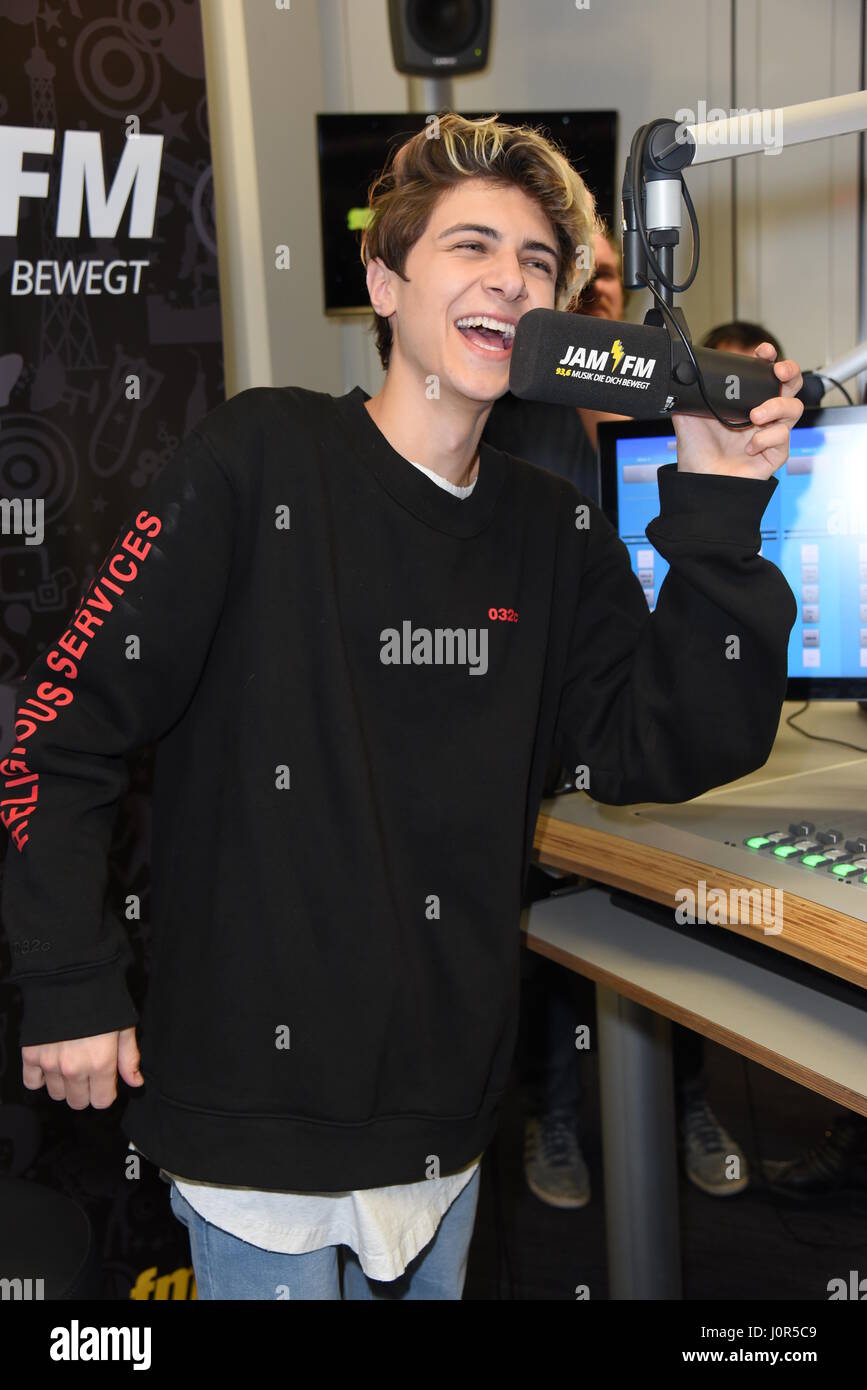 Lukas Rieger hosts 93.6 JAM FM radio show at JAM FAM radio station at ...